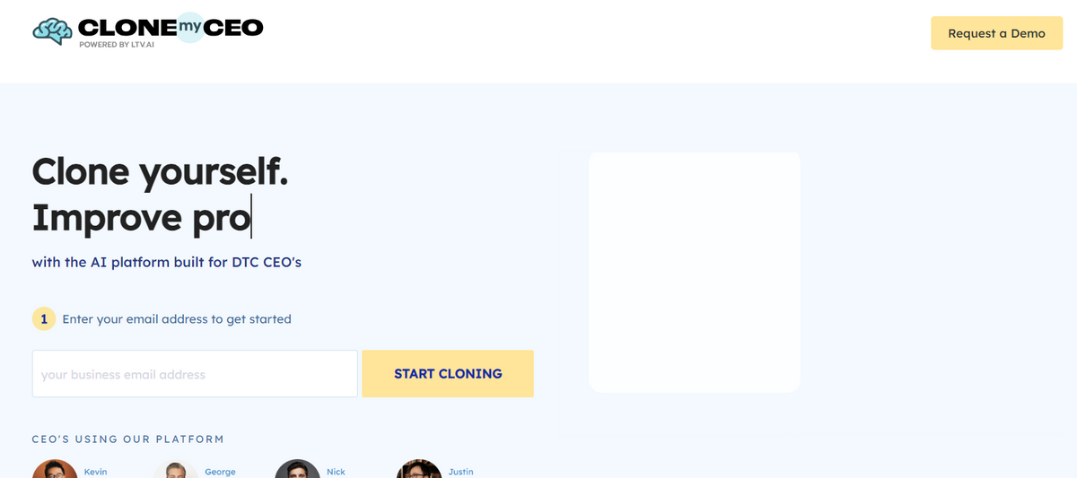 Clone My CEO - An AI platform built for DTC CEO's | Steemhunt